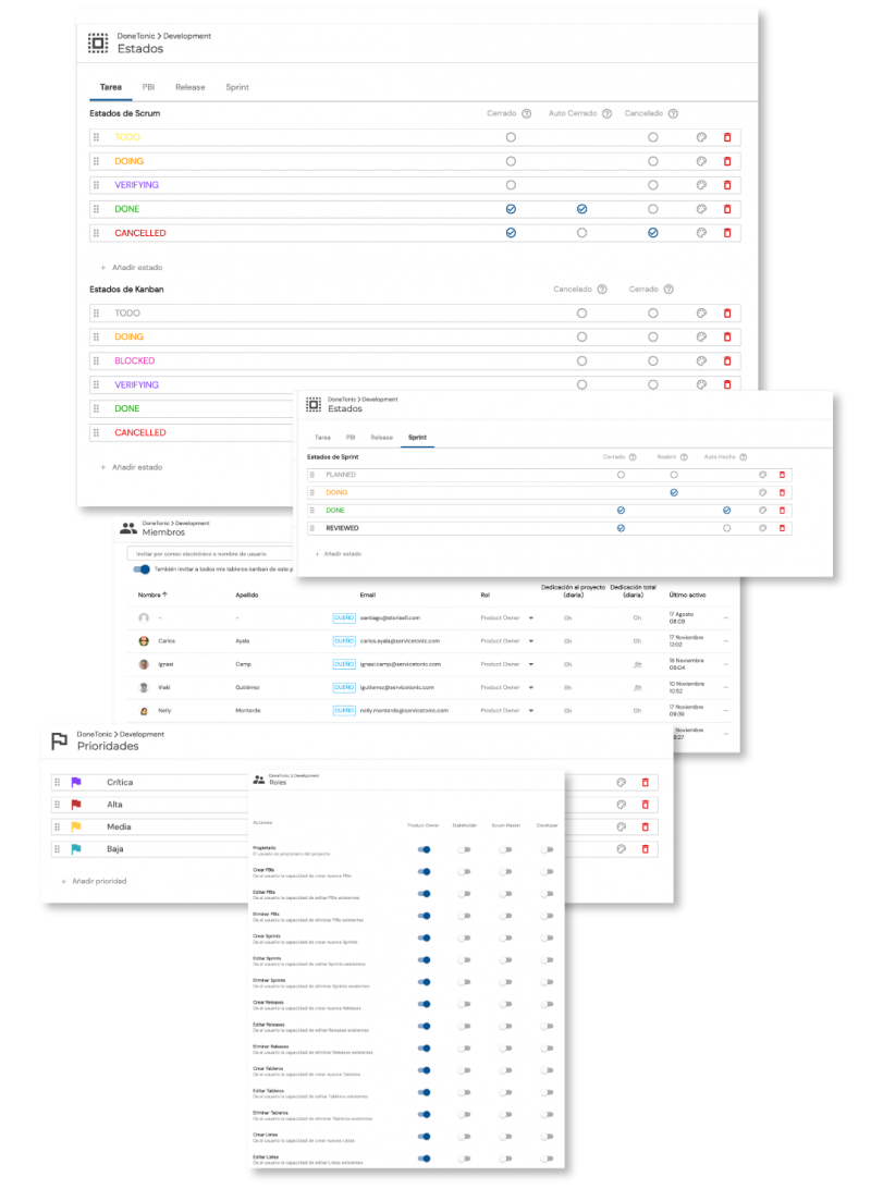 Work with SCRUM board for development • Scrum board